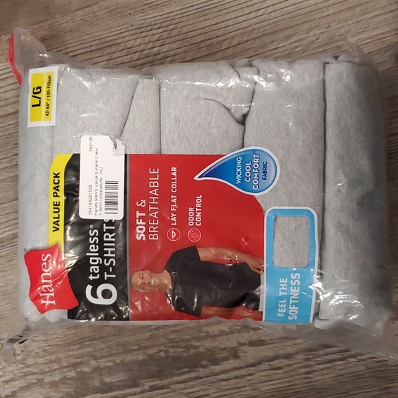 Hanes | Underwear & Socks | Hanes 6 Pack Tagless Tshirts Size Large ...